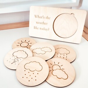 Wooden Weather Board for Kids, Daily Morning Board, Montessori Toys 3 ...