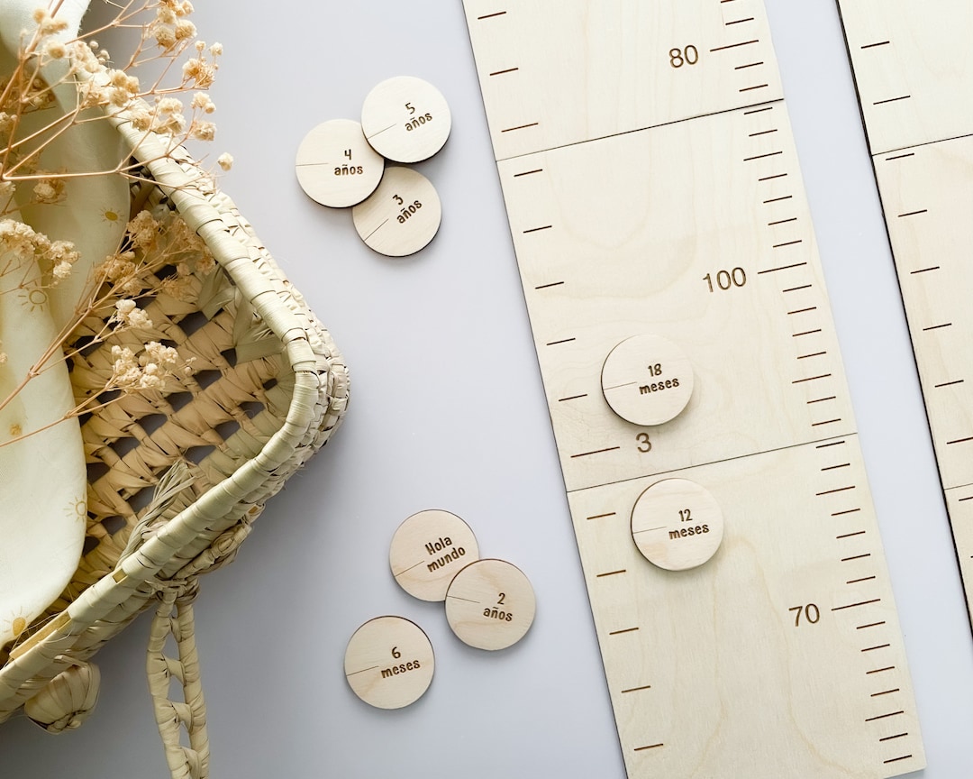 Wooden Growth Chart Markers, Age Markers for Growth Chart Ruler ...