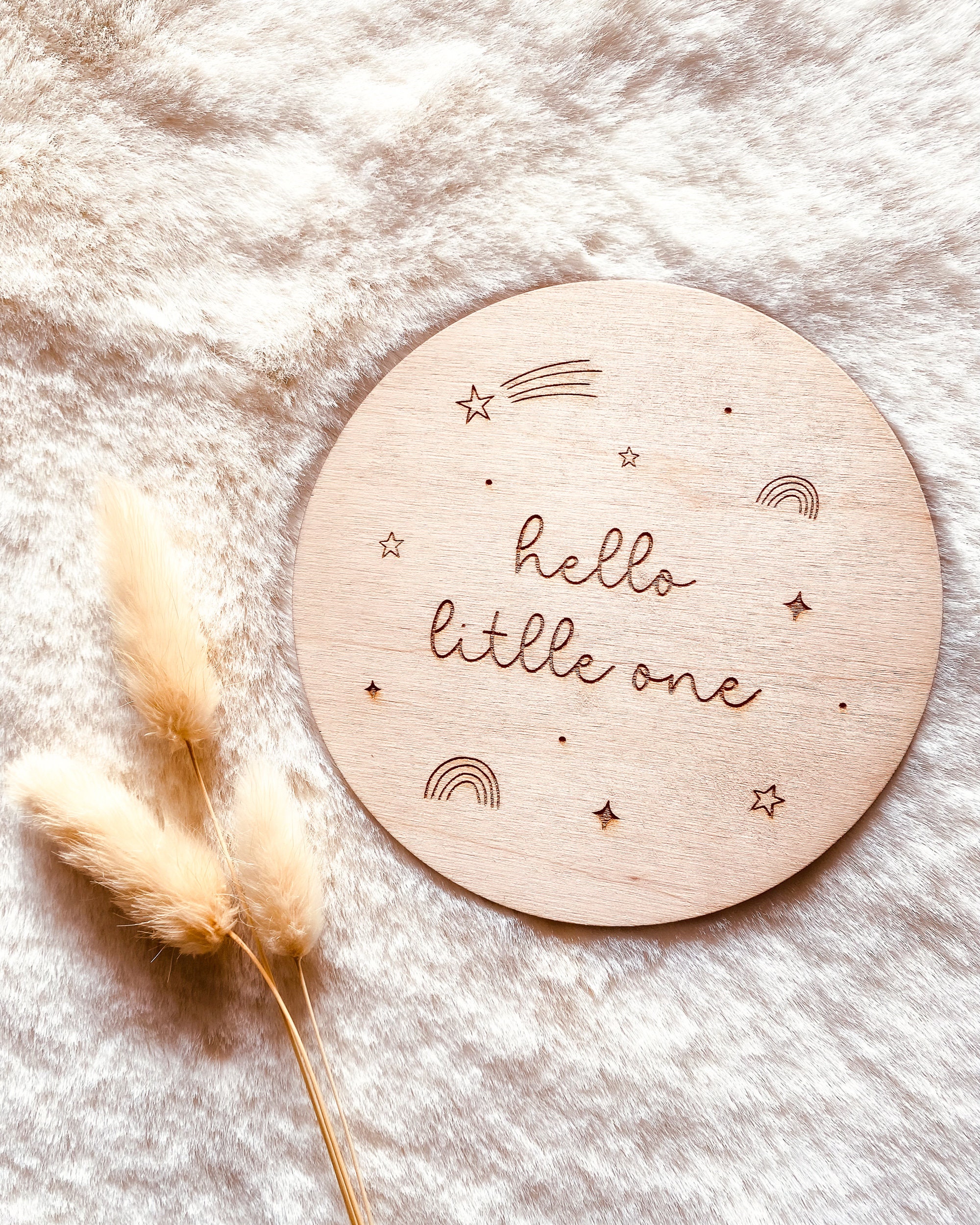 Wooden Baby Milestone Sign for Photo Props With Hello Little One Sign ...