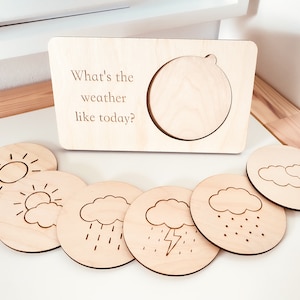 Wooden Weather Board for Kids, Daily Morning Board, Montessori Toys 3 ...