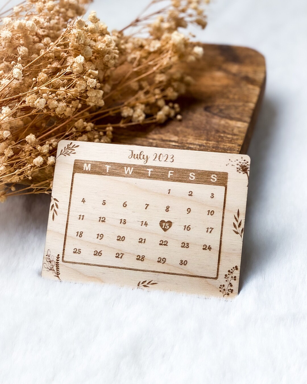 Bohemian Calendar Pregnancy Announcement Sign, Wooden Pregnancy Due ...
