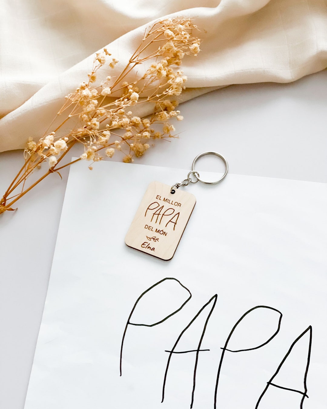 Personalized Keyring for Father's Day Wooden Father's Day Key Ring ...