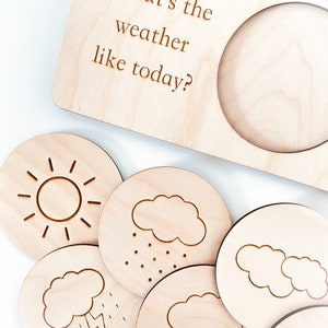 Wooden Weather Board for Kids, Daily Morning Board, Montessori Toys 3 ...