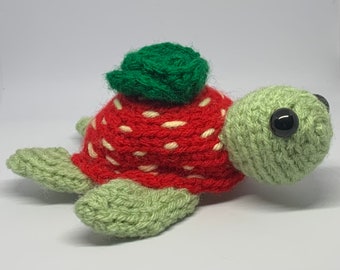Crochet Strawberry Turtle - Etsy