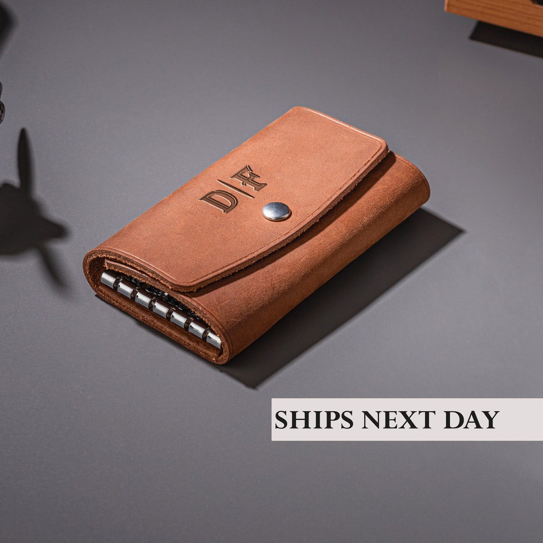 Personalized Key Case, Leather Key Case, Leather Key Wallet, Engraving ...
