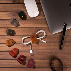 Leather Cable Organizer Cord Organizer Personalized Cable - Etsy