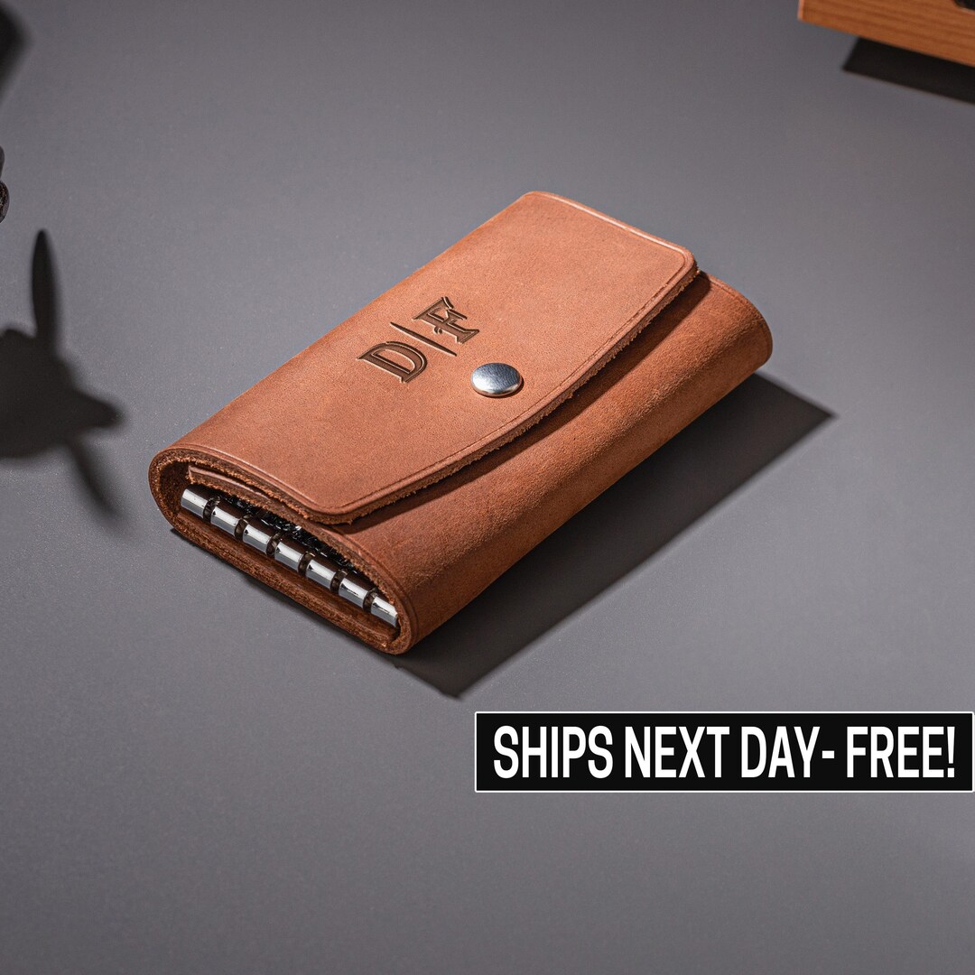 Personalized Key Case, Leather Key Case, Leather Key Wallet, Engraving ...