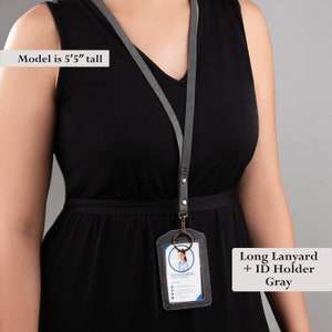 Personalized Leather ID Badge Holder Leather Lanyard for Badge Holder ...