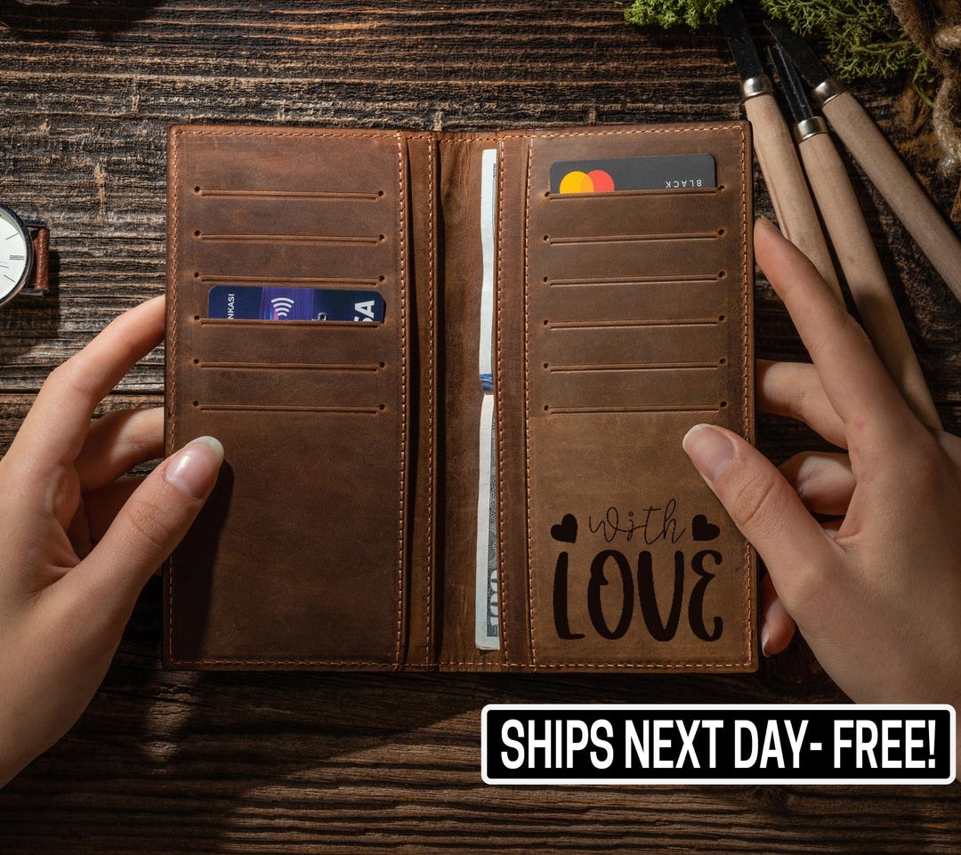 Personalized Women's Leather Wallet, Engraved Wallet, Custom Wallet for ...