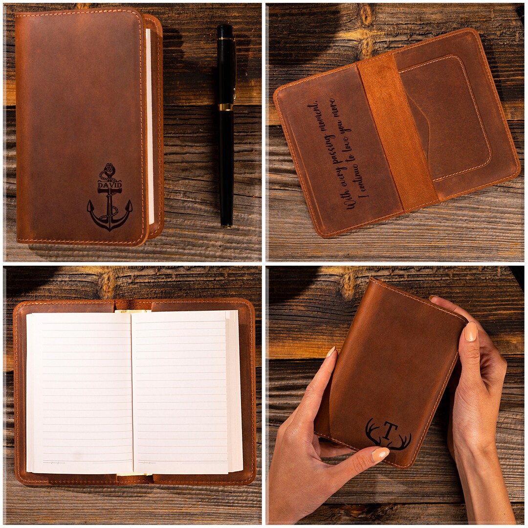 Personalized Leather Notebook Case Leather Notebook Engraved - Etsy