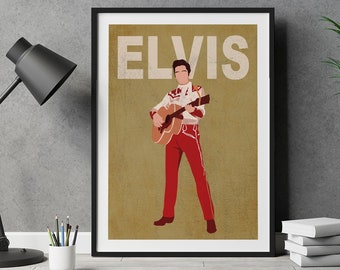 Vintage Poster Elvis Presley the King Live on 1970s Music Headshop - Etsy