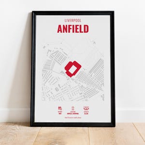 Liverpool Stadium Map, Football Stadium Maps, Football Maps, Print ...