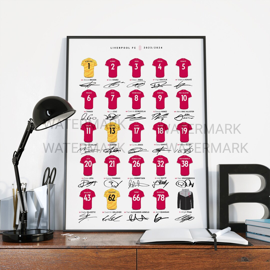 Liverpool 2023/2024 Shirt and Squad Collection Minimalist Shirt Art ...