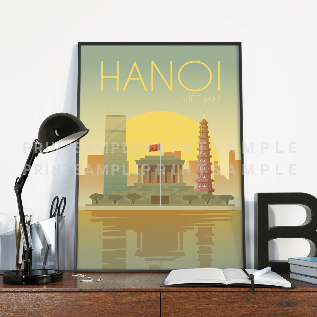 Hanoi Travel Poster, Hanoi City Map Print, Hanoi Poster, Hanoi Art Print, Hanoi Home Decor, New ...