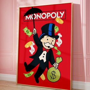 Motivational Print, Monopoly Print Poster Artwork, Framed, Wall Art ...