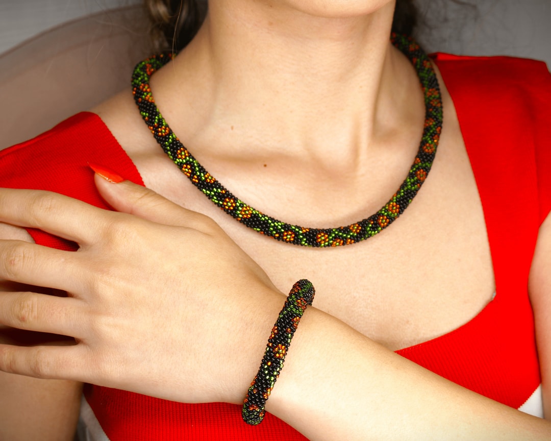 Bohemian Jewelry Set, Native Style Beads, Flower Bohemian Beads Set ...