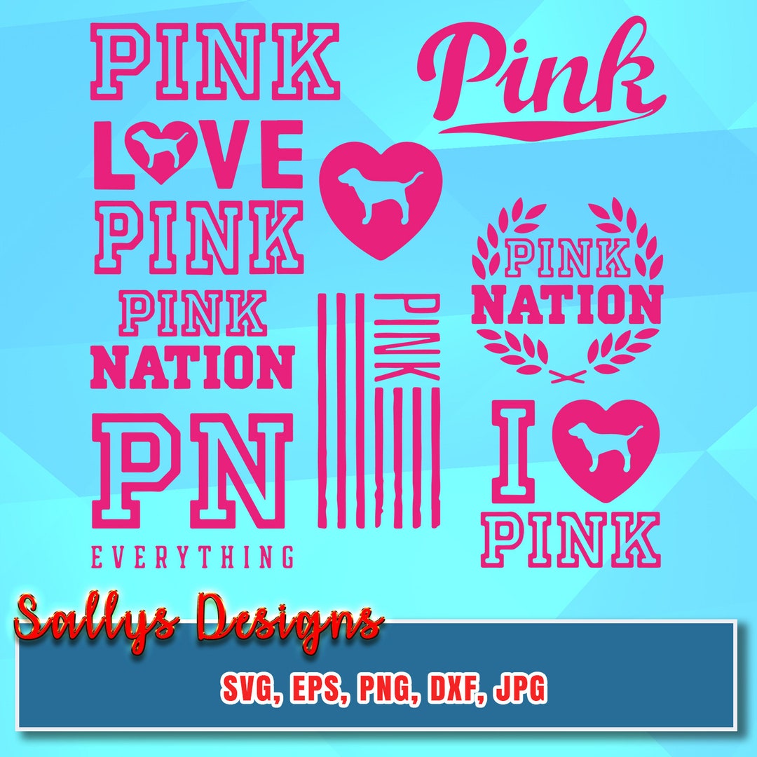 Love Pink Bundle Brand Designs Fashion SVG EPS PNG Dxf Cut File Circut ...