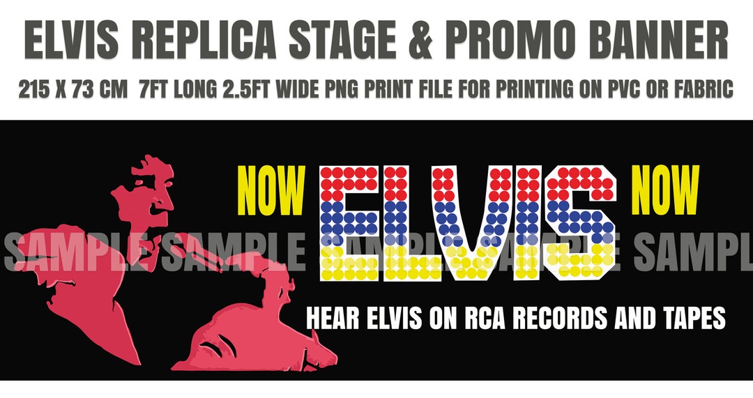 Rare Elvis NOW Stage & Promotion Banner Replica From Madison Square Gardens Concert PNG High ...