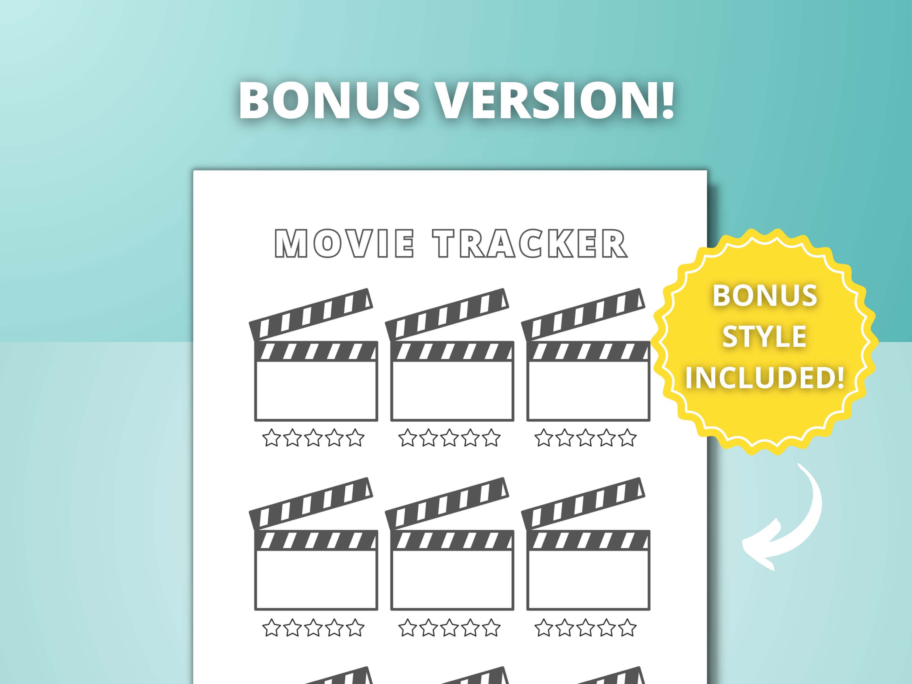 Movie Tracker Printable Journal Page Coloring in Bullet Journal ...