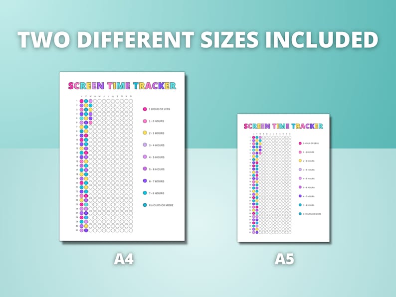 Circle Screen Time Tracker Printable Journal Page Coloring in Bullet ...
