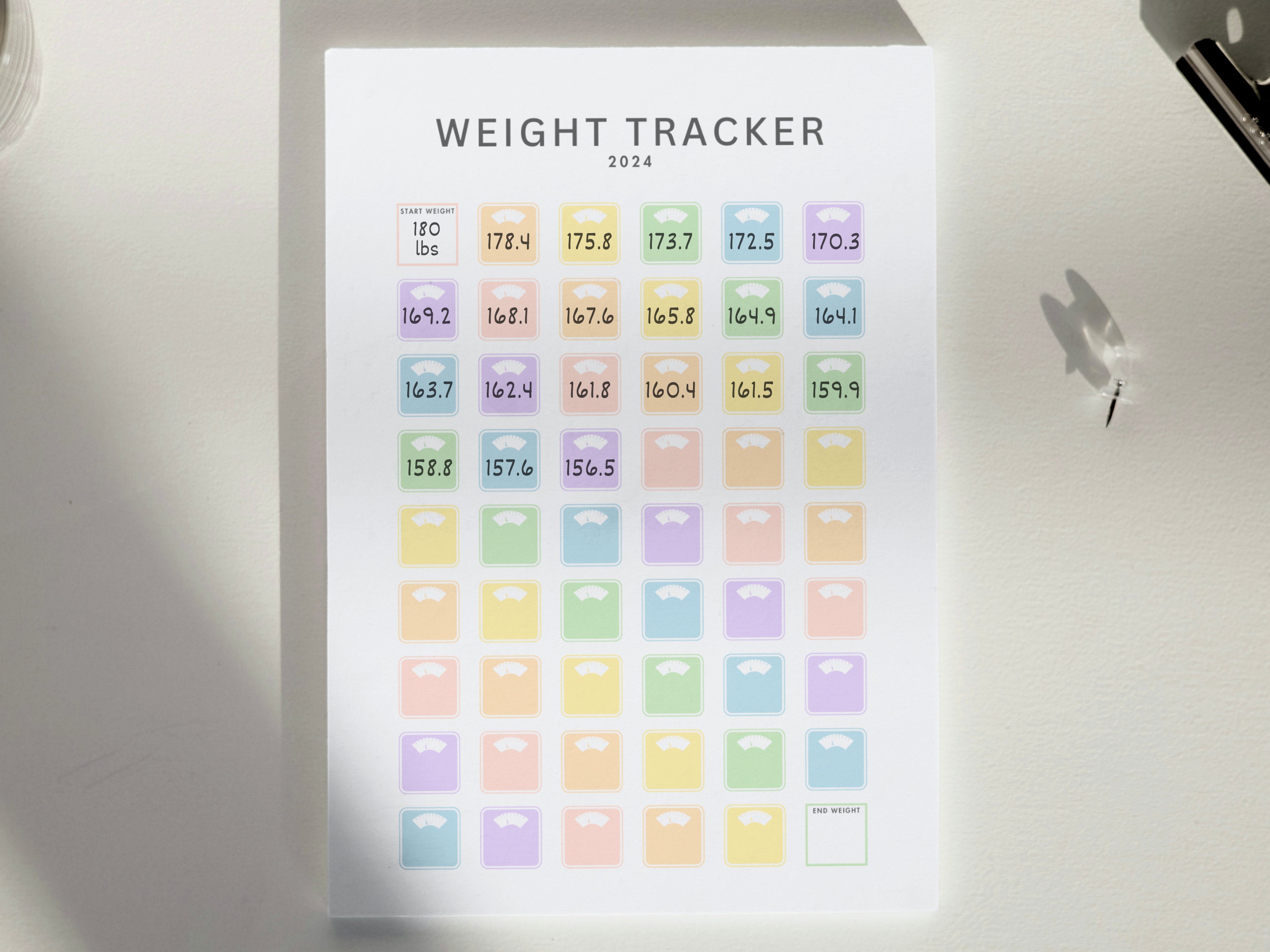 2024 Weekly Weight Loss Tracker | Printable 52 Week Weight Tracker ...