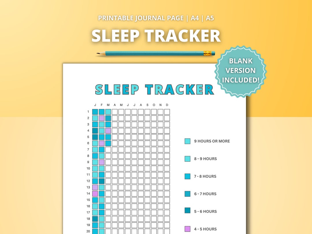 Pixel Sleep Tracker - Printable Page 2025 | Colouring in Bullet Journal ...