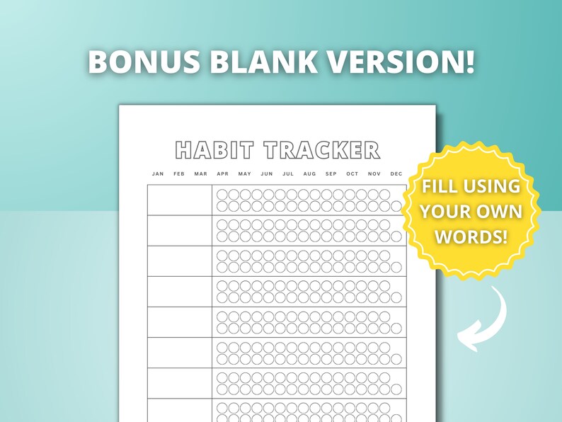 Circle Habit Tracker - Printable Page 2026 | Colouring in Bullet ...