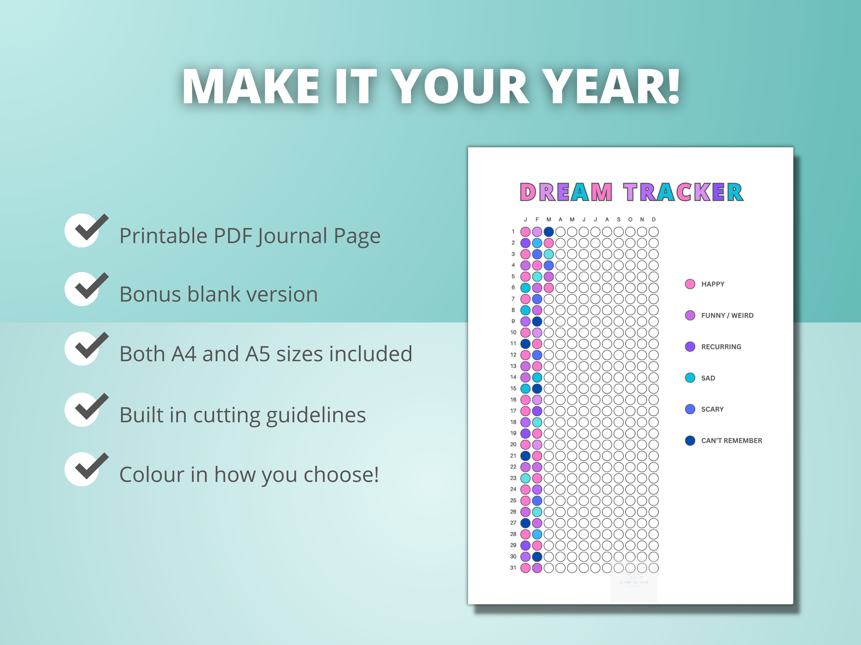 Circle Dream Tracker - Printable Journal Page 2025 | Printable ...
