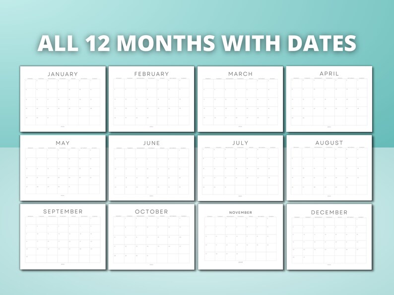 2024 Simple Dated Calendar Basic 2024 Monday Start Calendar Template ...