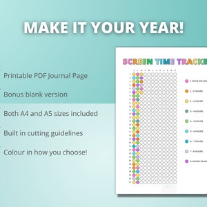 Circle Screen Time Tracker - Printable Page 2025 | Colouring in Bullet ...