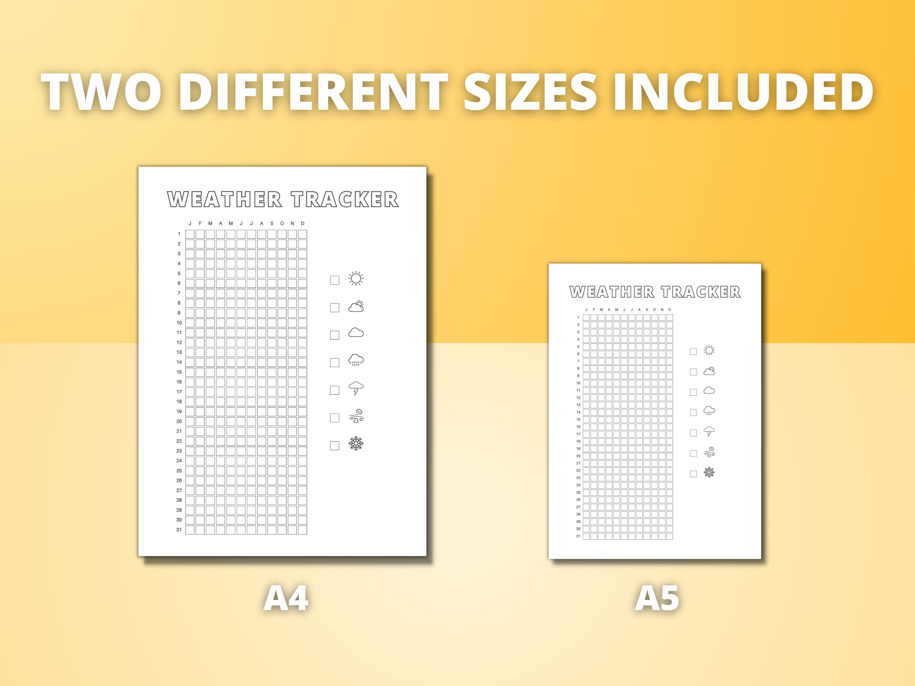 Pixel Weather Tracker Printable Journal Page Coloring in Bullet Journal ...