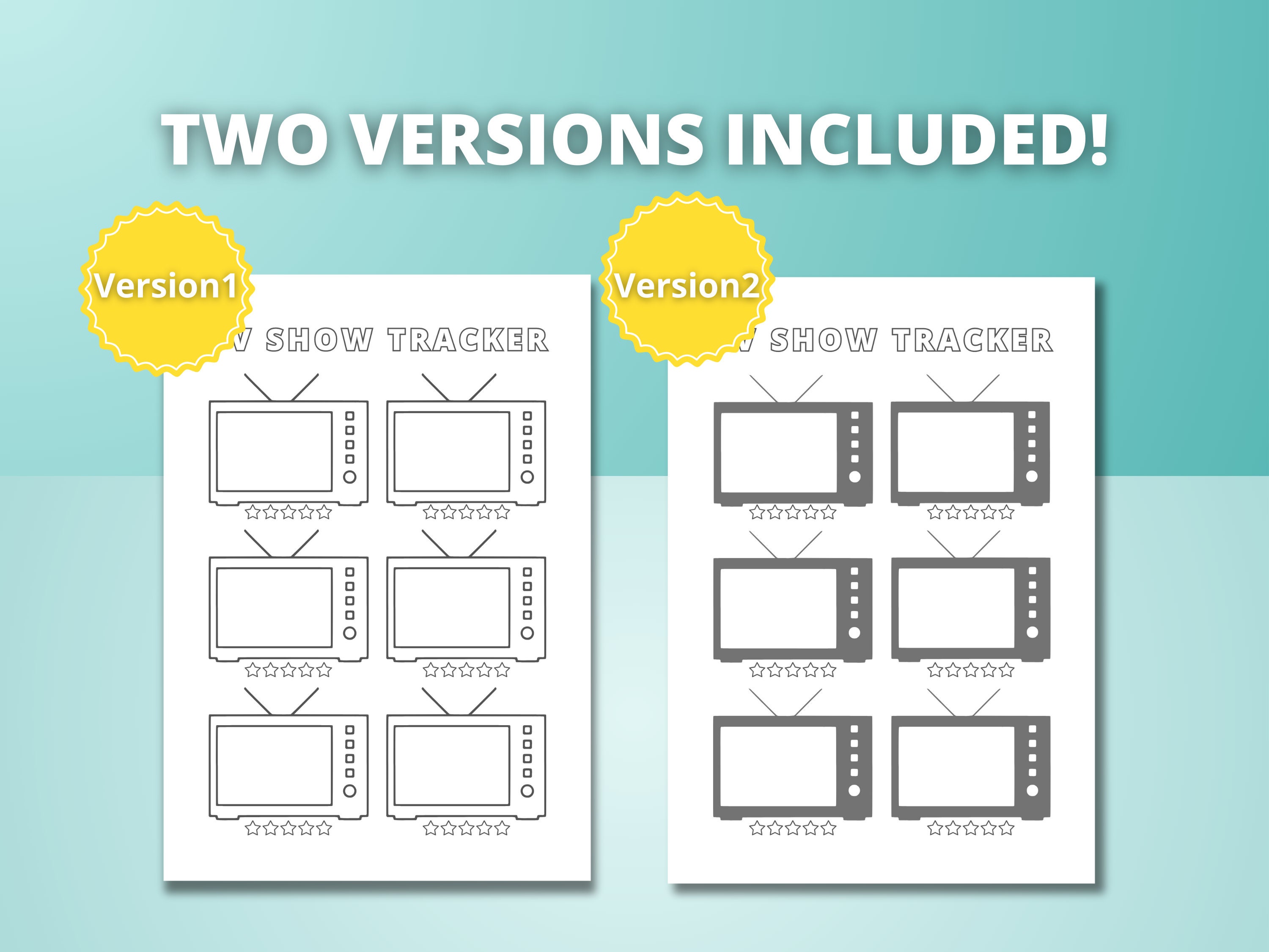 TV Show Tracker Printable Journal Page Coloring in Planner Monthly ...