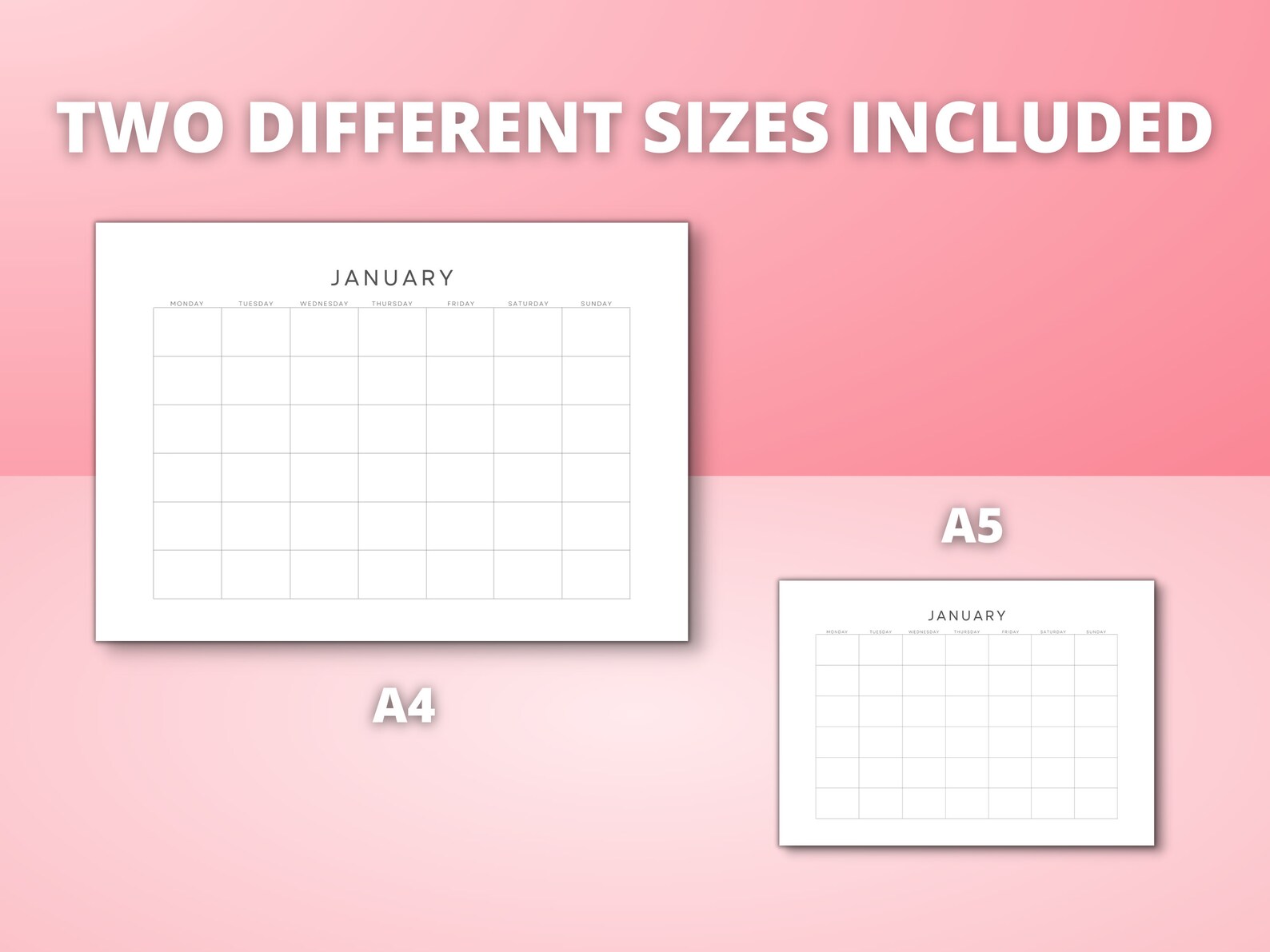 Printable BLANK Monthly Calendar | Simple Undated Monthly Calendar 2024 ...