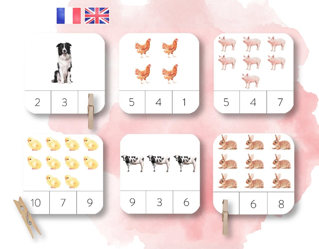 Learn to Count Montessori Activities - Farm Animals - IEF Kindergarten ...