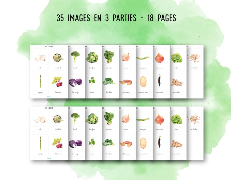 35 Cartes Montessori Les Légumes Français Images - Etsy