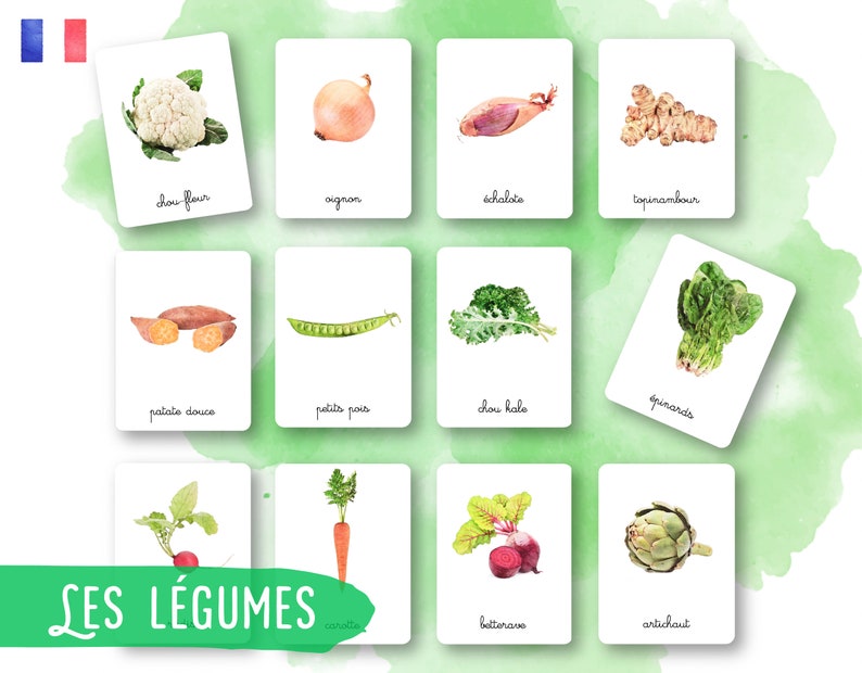 35 Cartes Montessori Les Légumes Français Images - Etsy