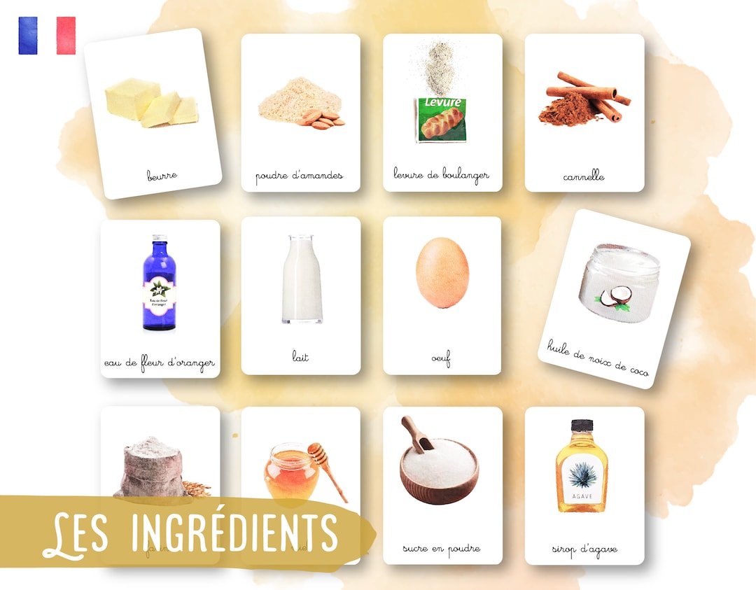 42 Montessori Cards - Ingredients - French - Classified Images ...
