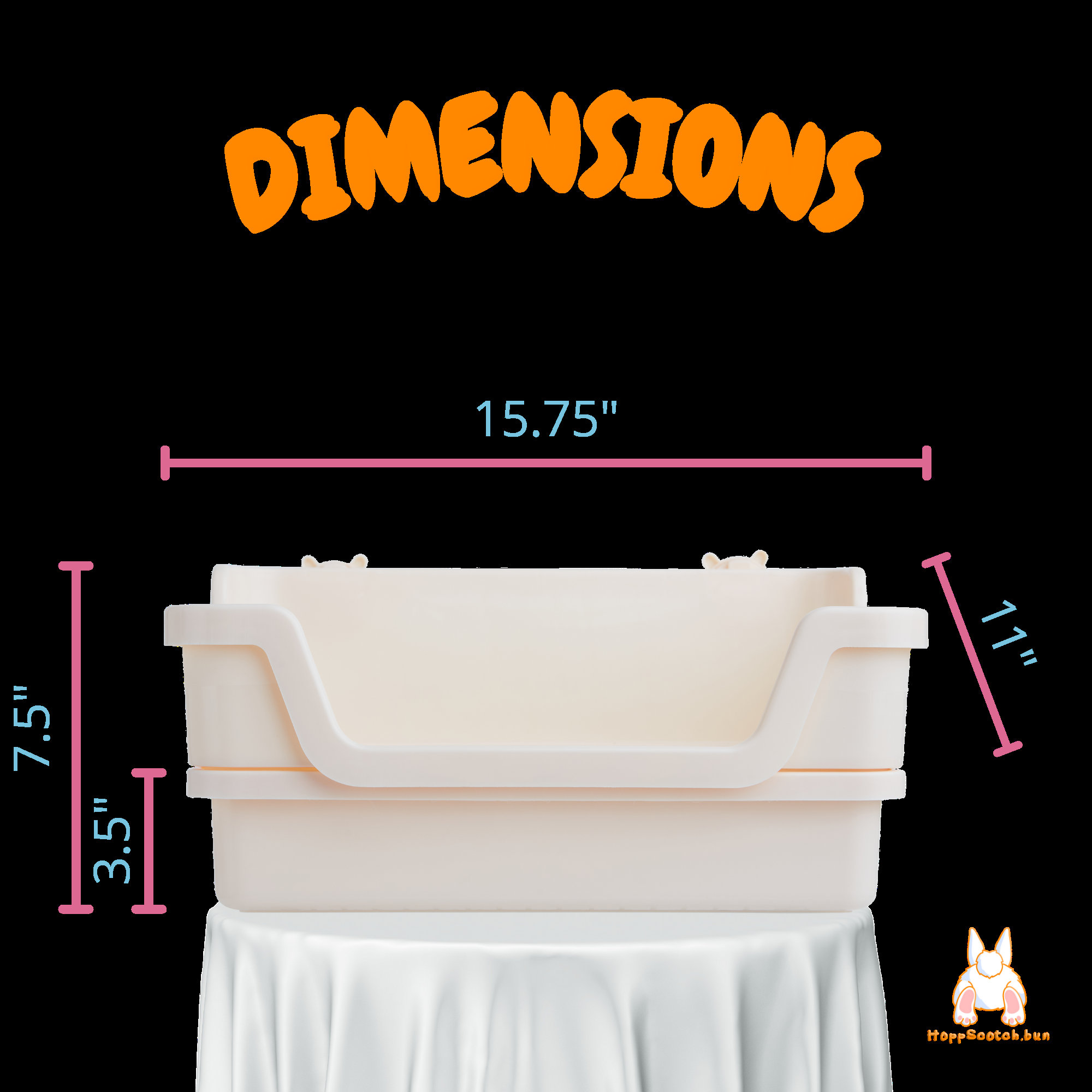 Hoppscotch.bun BUMBOX Large Rabbit Litter Box W/ Plastic Grid - Etsy