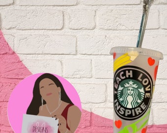 Teacher Starbucks Cup - Etsy