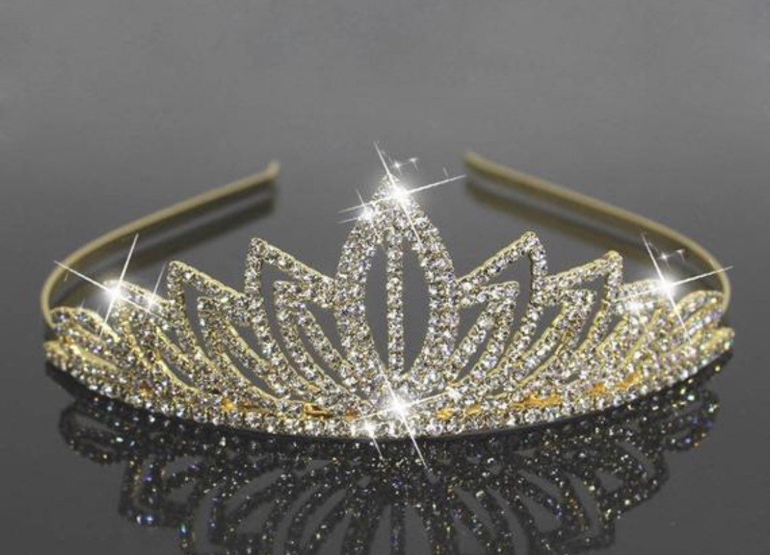Gold Crown With Rhinestones - Etsy