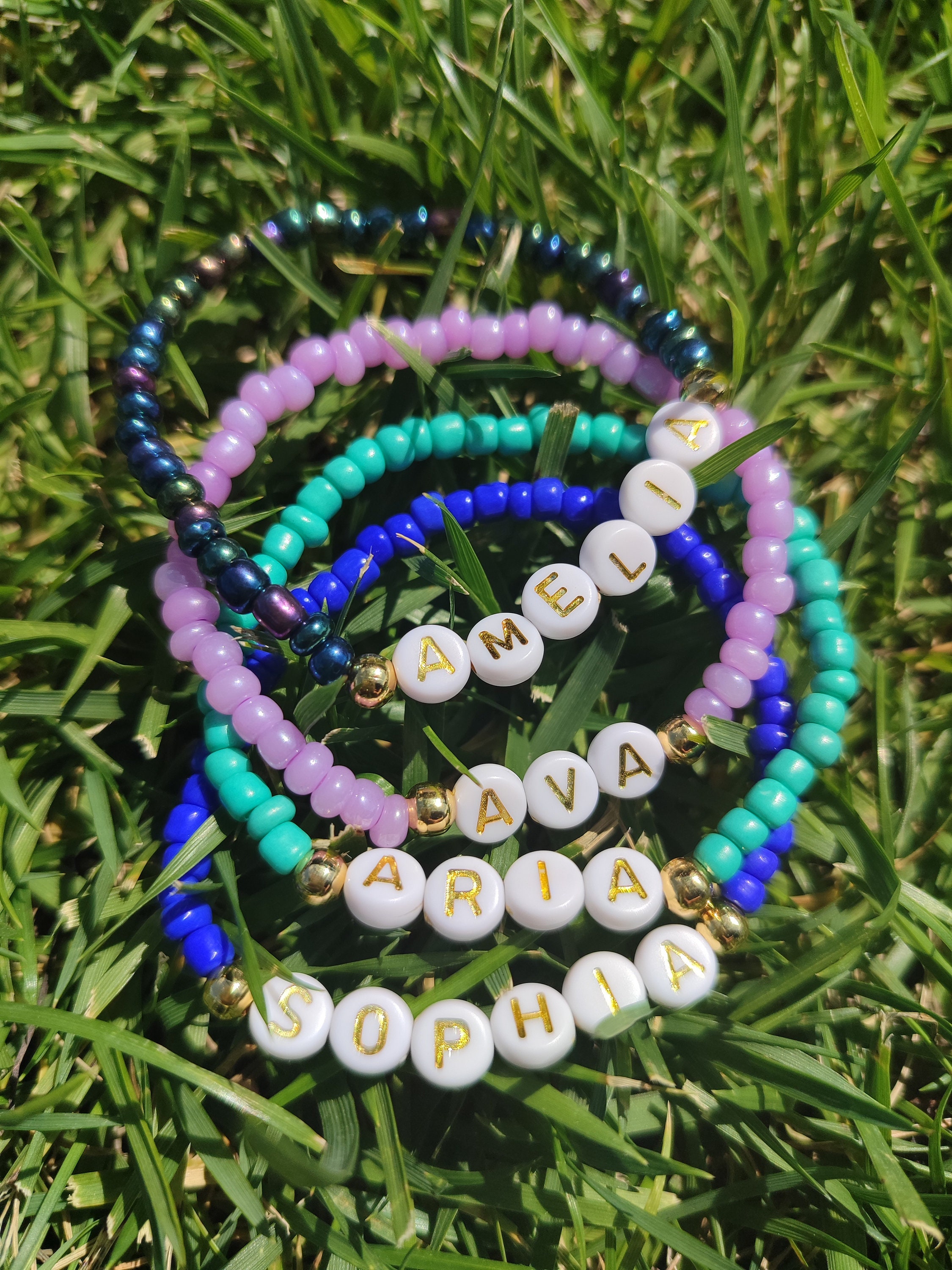 Personalized Name Bracelet/custom Name Beaded - Etsy