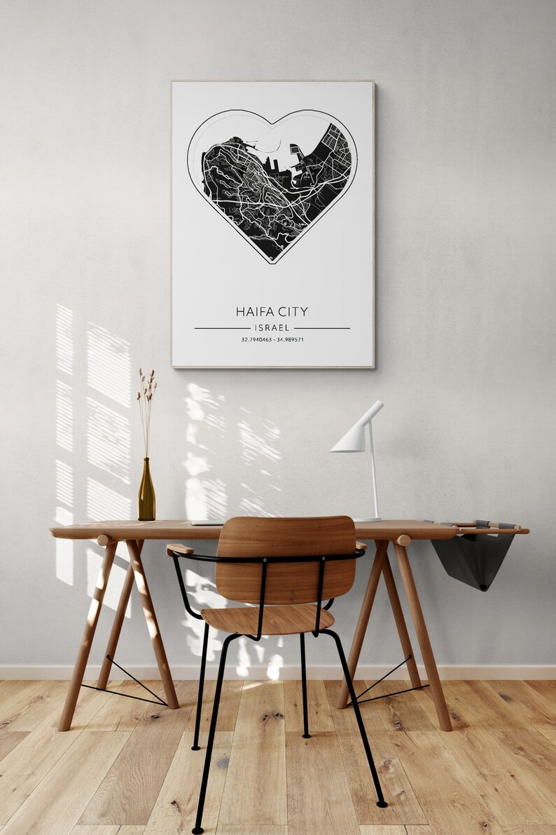 Unique and Special Design of Haifa Maps, With a Circular Heart Shape or ...