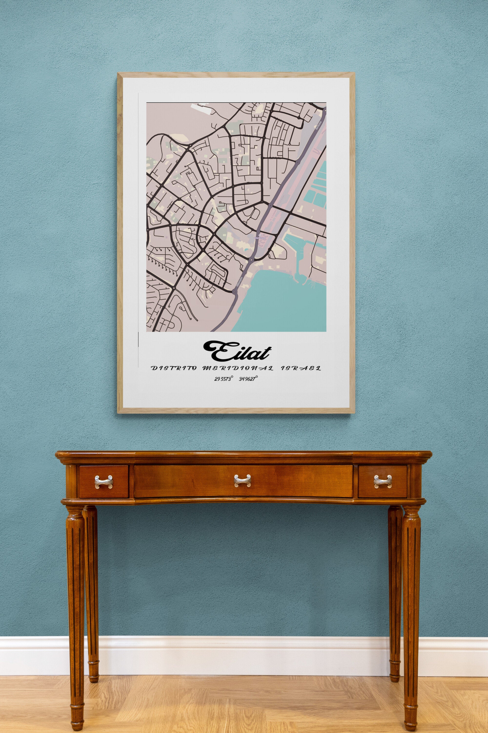 Tel Aviv and Eilat Map, Beautifully and Deserved Artistic Map - Etsy