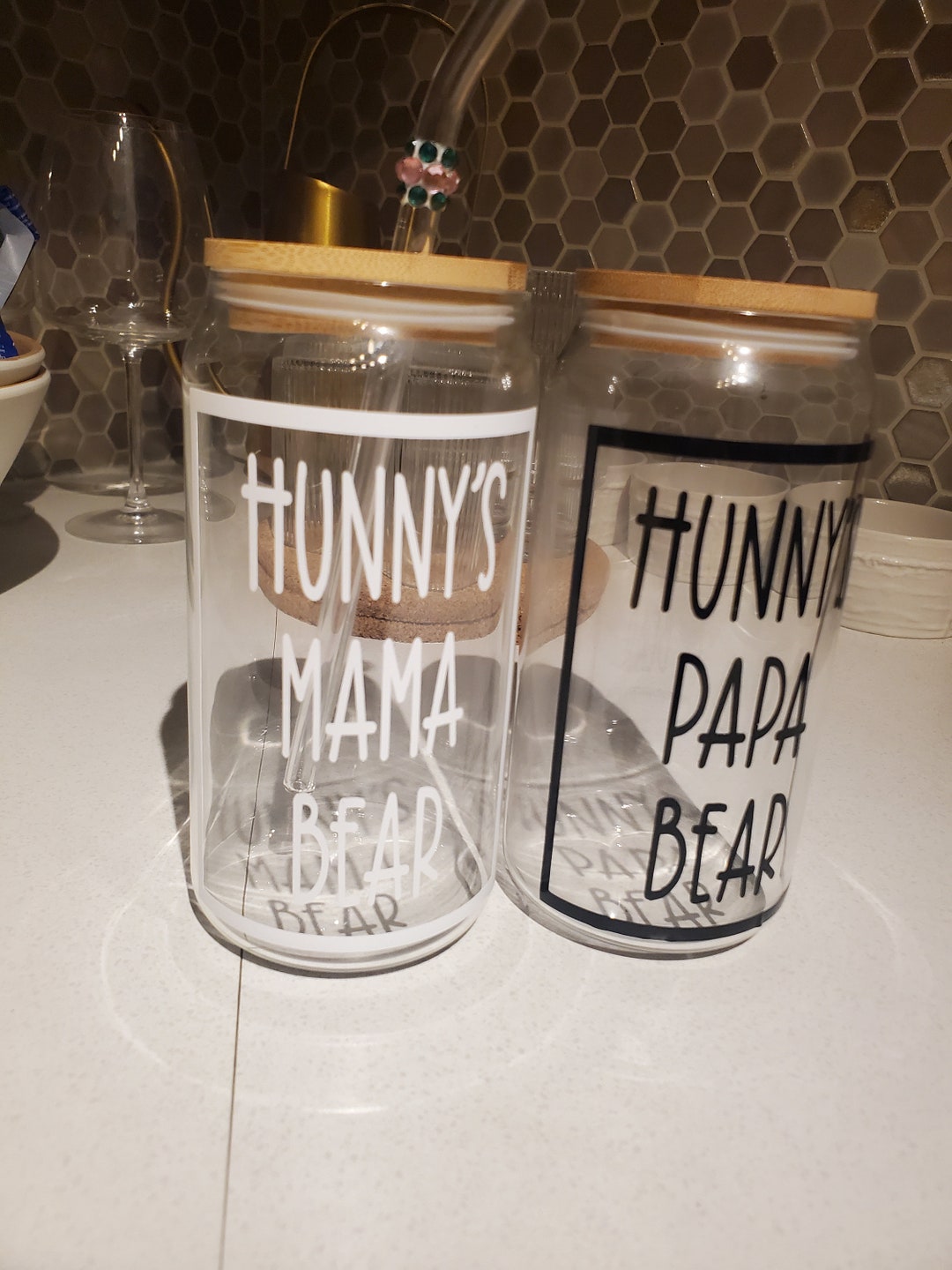 Custom Glass Can With Bamboo Lid - Etsy