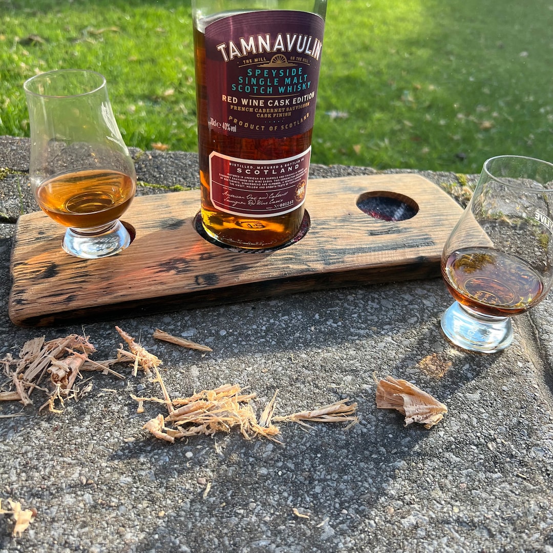 WHISKY GLASS & BOTTLE Flight Tasting Tray - Whisky Tasting Board ...