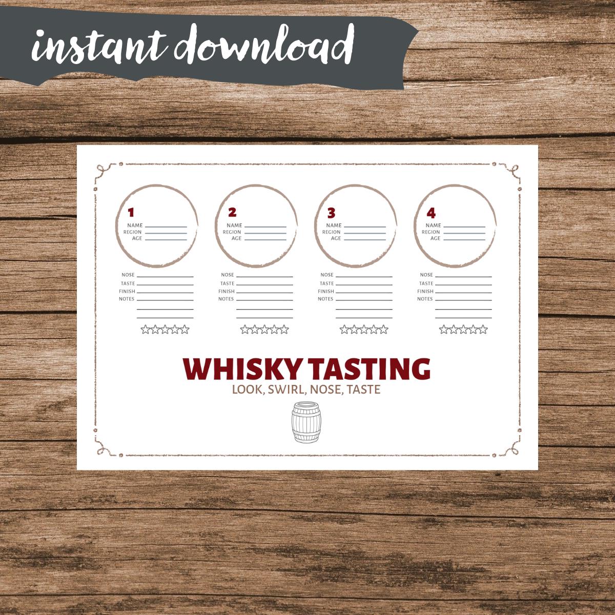 Whisky Tasting Mat (PDF) Digital Download - Downloadable Whisky Tasting ...
