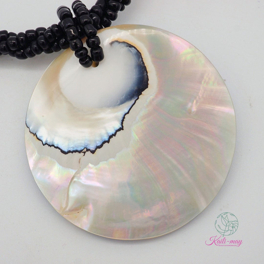 White Pearl Nautilus Shell Handmade Pendant Necklace - Etsy