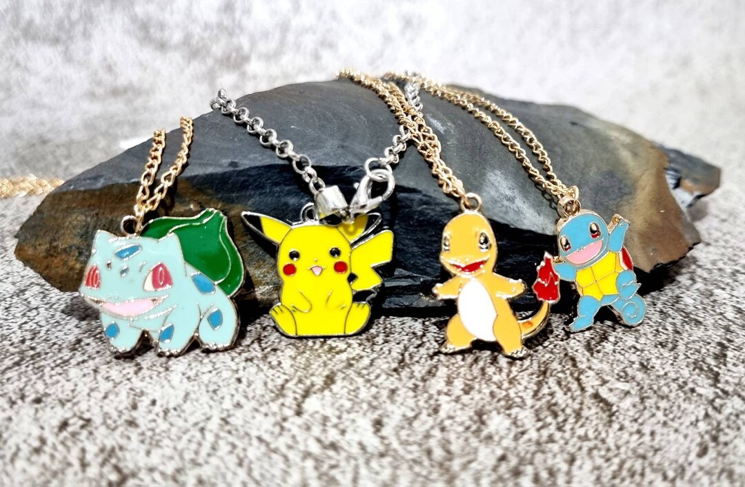 Pokemon Necklace Pendant Pikachu, Charmander, Squirtle Gift Anniversary ...