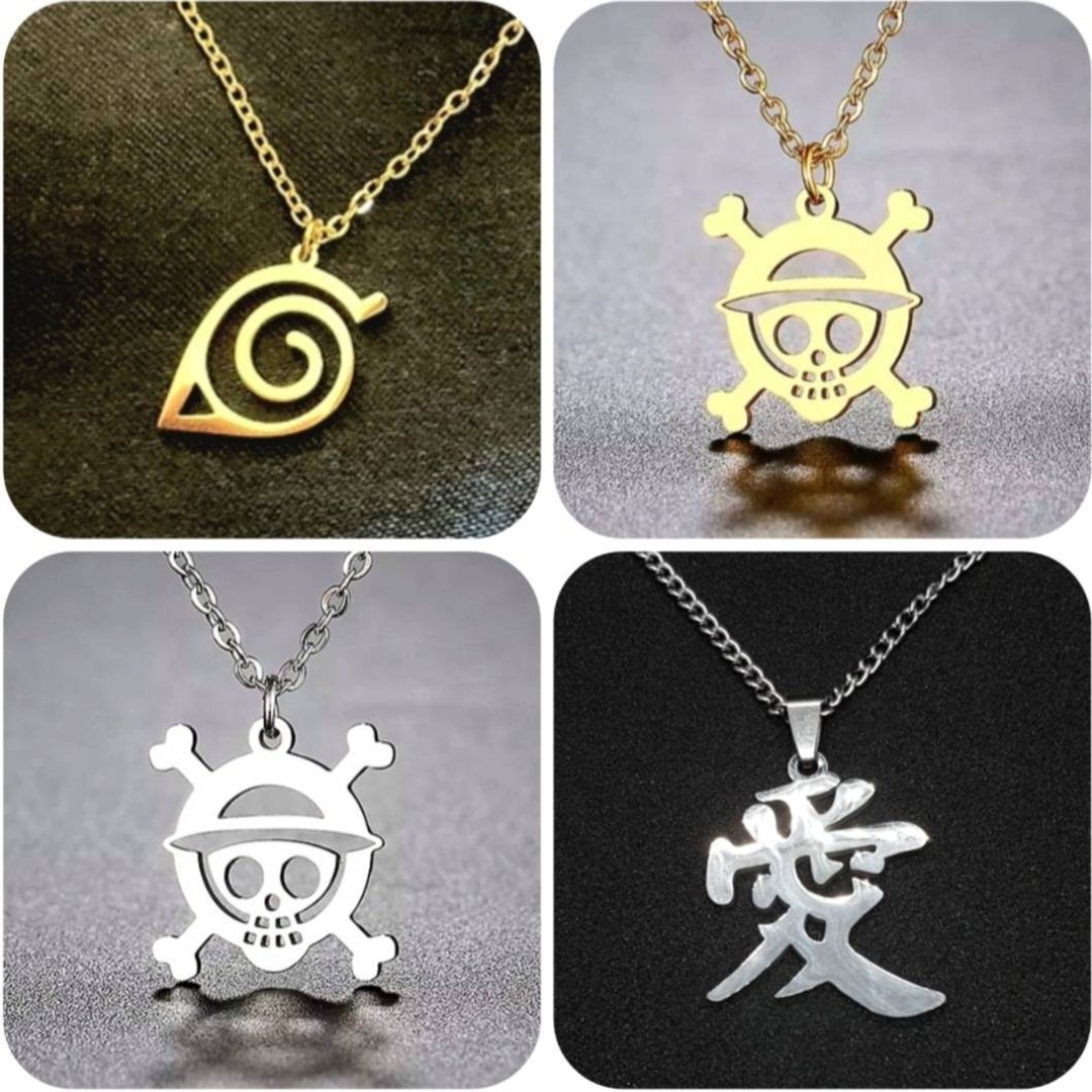 Japanese Anime Style One Piece & Naruto Pendant Necklace Anniversary ...