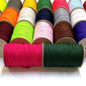 4mm Polyester Cord Soft Drawstring Piping Cord in 22 Colours and ...